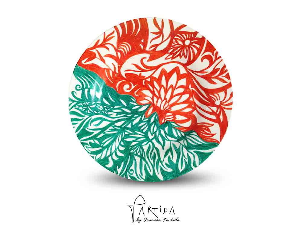 Decorative Plates - Water and Fire - Vanessa Partida Designs